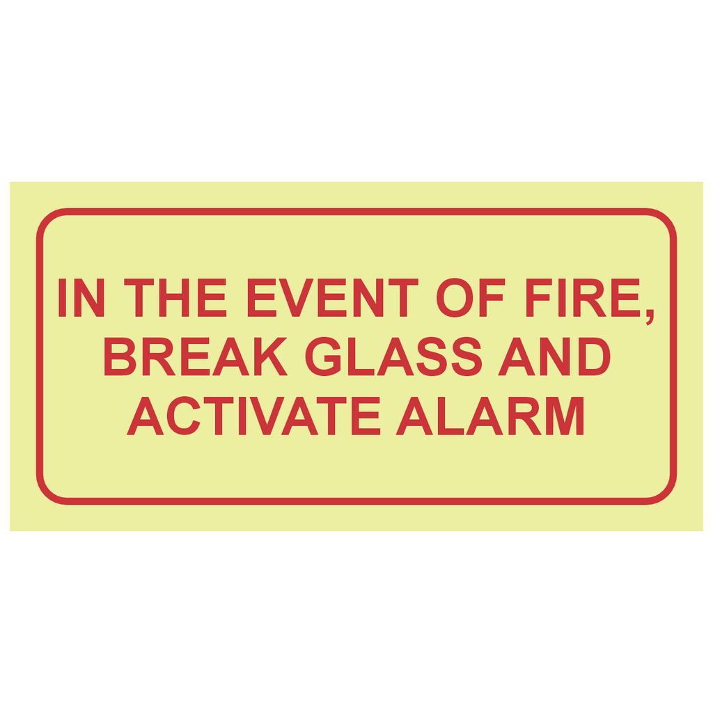 F44 - SABS In the event of fire photoluminescent safety sign | Safety ...
